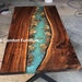 Stone Epoxy Table Live Edge Wooden Table Epoxy Ocean River - Etsy