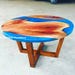 Luxury Copper Epoxy Wooden Table, Live Edge Table , Epoxy Ocean River ...