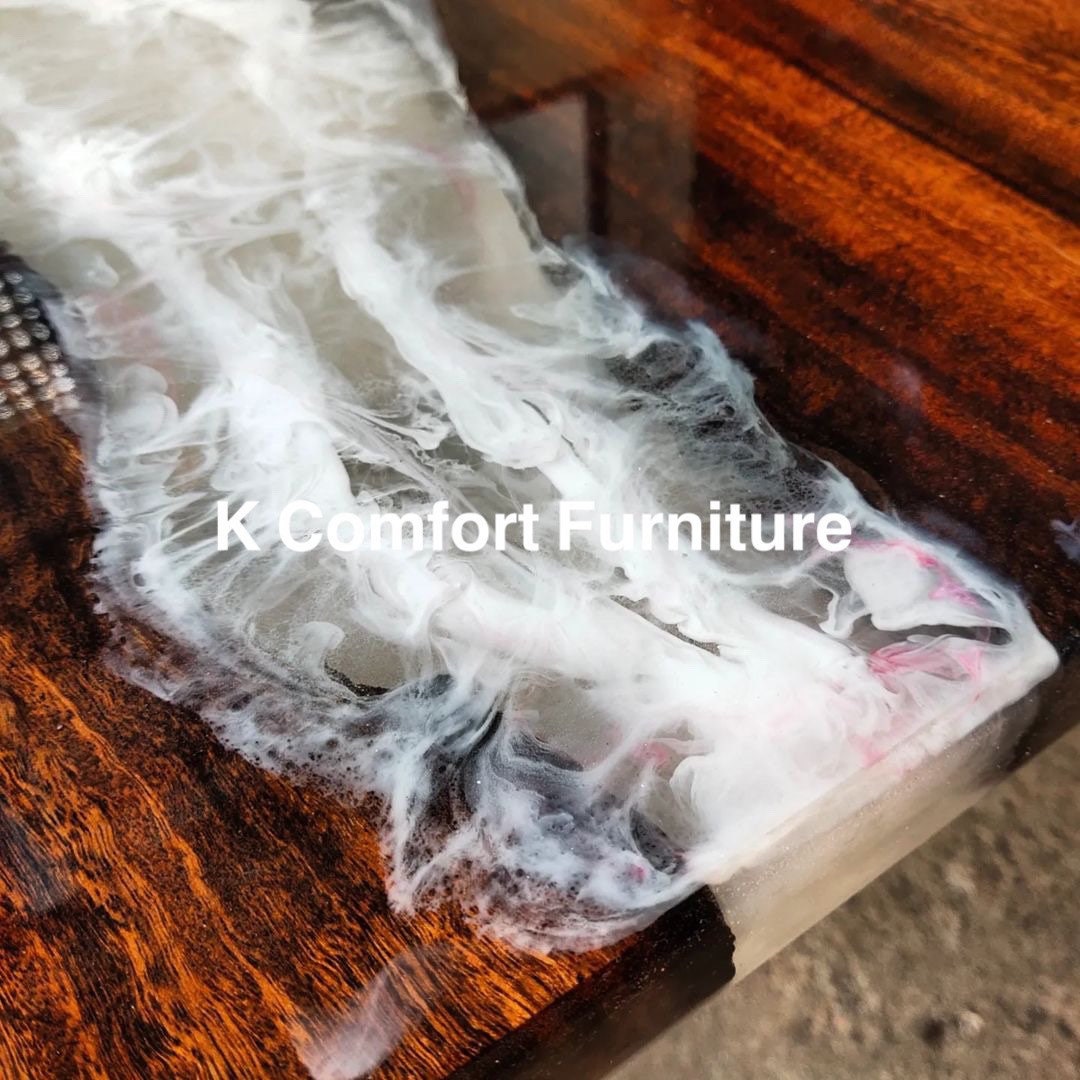 Cloud White Epoxy Table Live Edge Wooden Table Epoxy River - Etsy