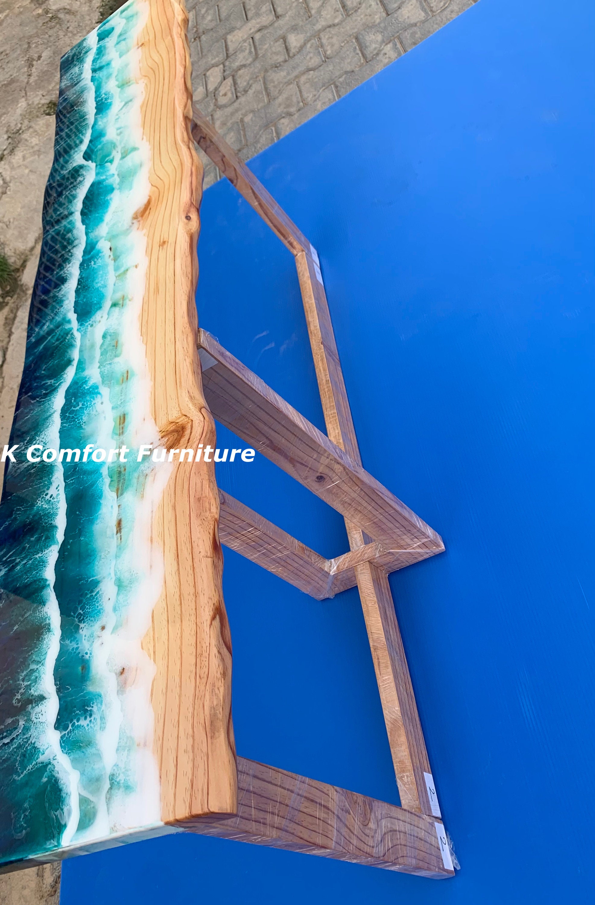Beach Waves Epoxy Table Live Edge Table Sea Ocean Table - Etsy