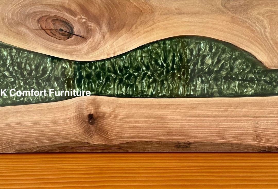 Luxury Green Epoxy Table Live Edge Table Epoxy Ocean River - Etsy
