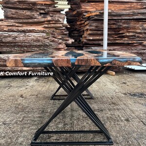 Epoxy Wooden Table / Live Edge Table /epoxy Ocean River Table / Natural ...