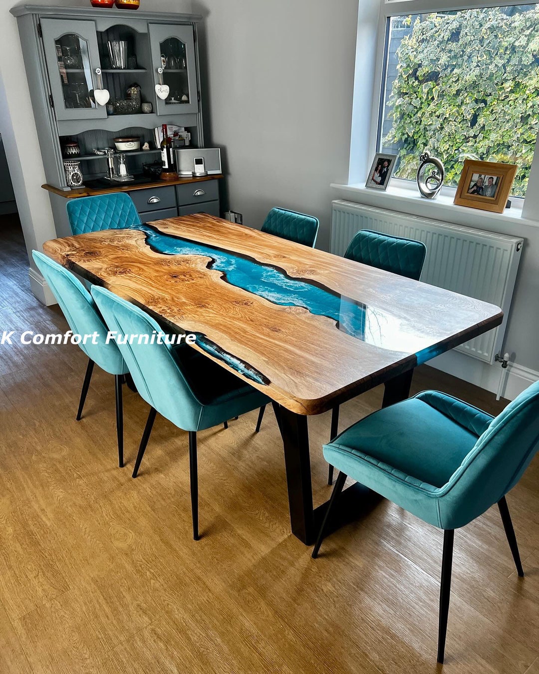 Beach Epoxy Table/ Live Edge Dining Table/ Epoxy Ocean River Table ...