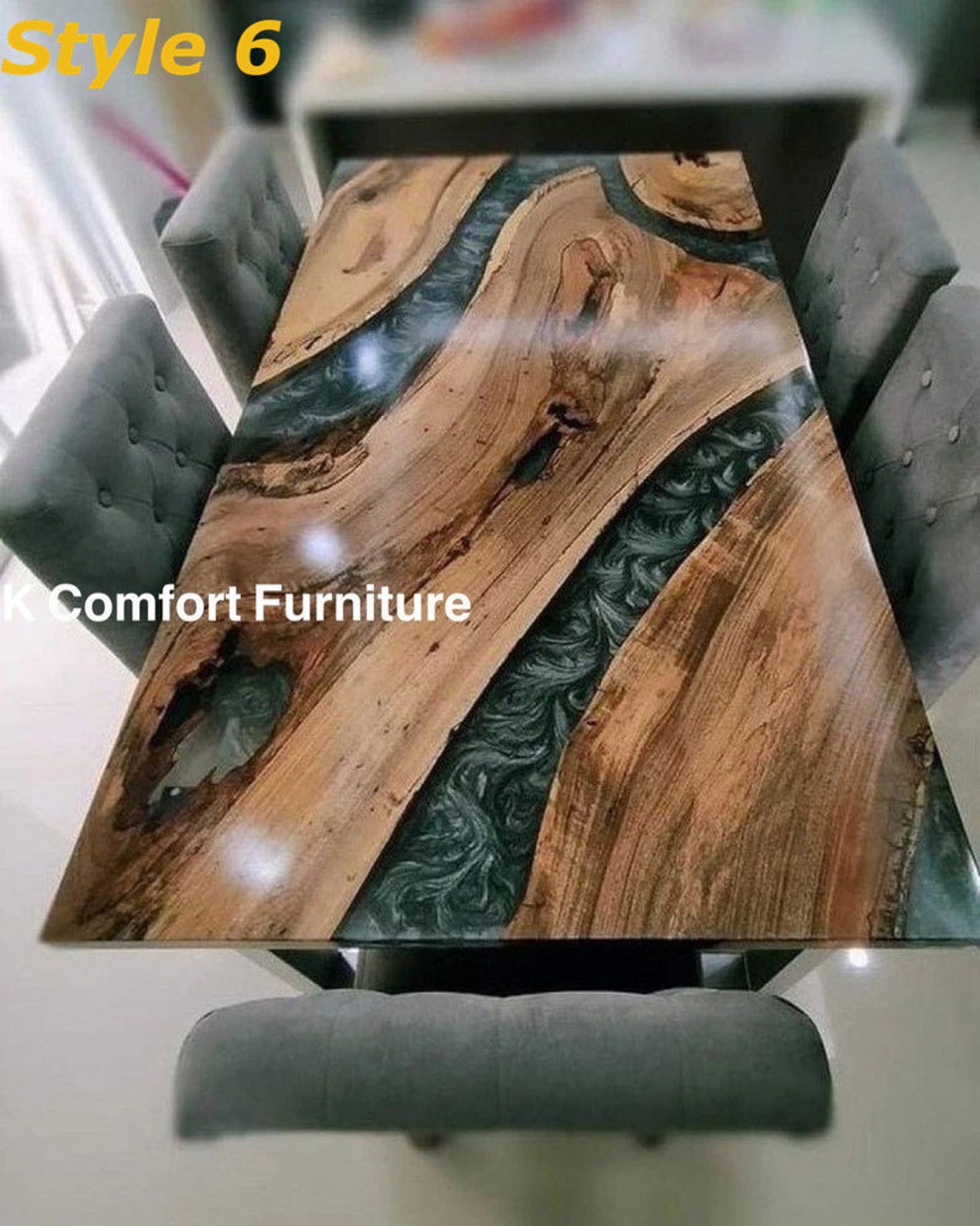 Epoxy Ocean Table Live Edge Table Sea Ocean Table Natural - Etsy