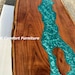 Luxury Copper Epoxy Wooden Table, Live Edge Table , Epoxy Ocean River ...