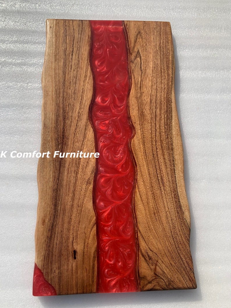 Red Luxury Epoxy Table, Live Edge Table , Epoxy River Table ,natural ...