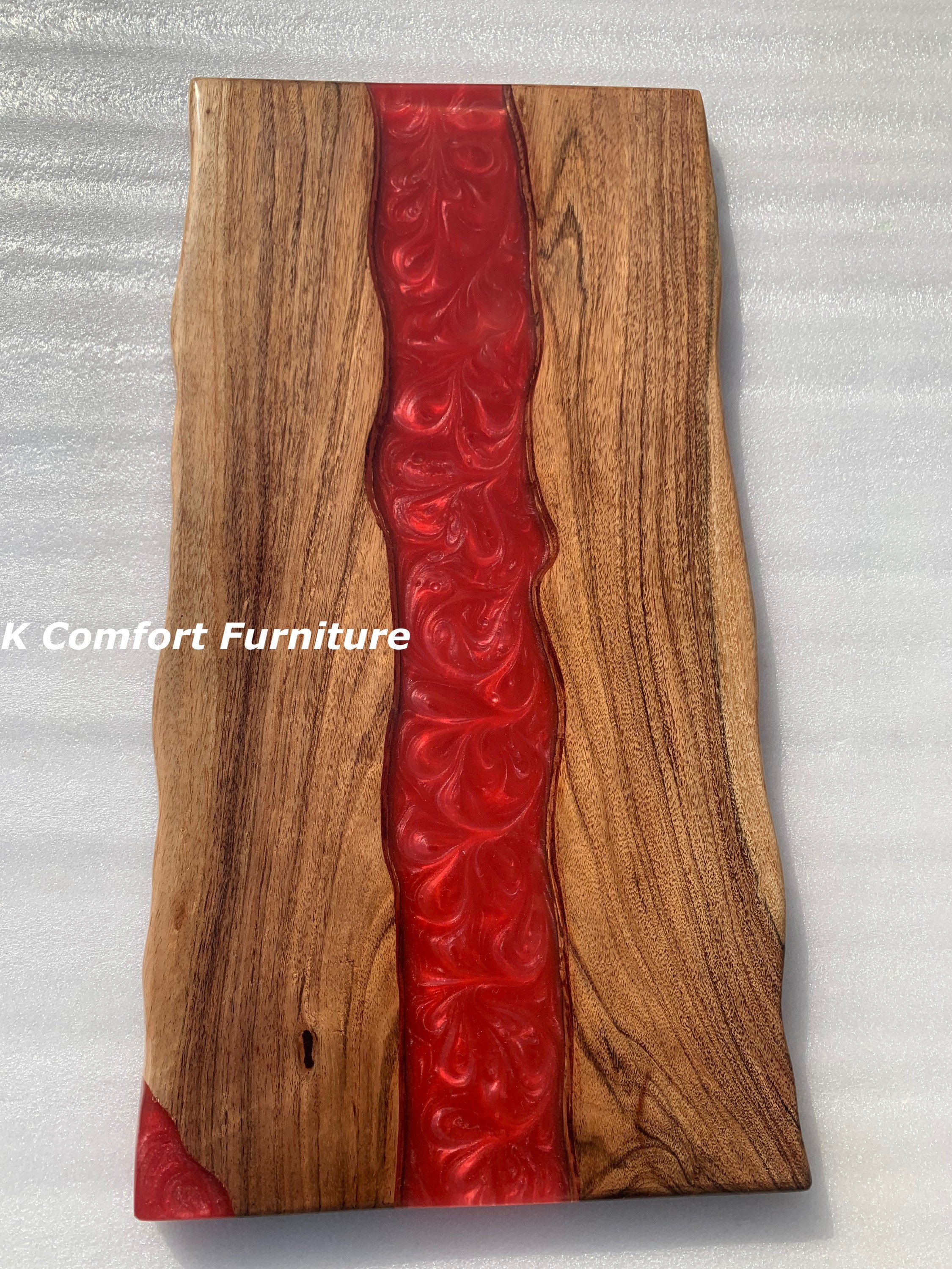 Red Luxury Epoxy Table, Live Edge Table , Epoxy River Table ,natural ...