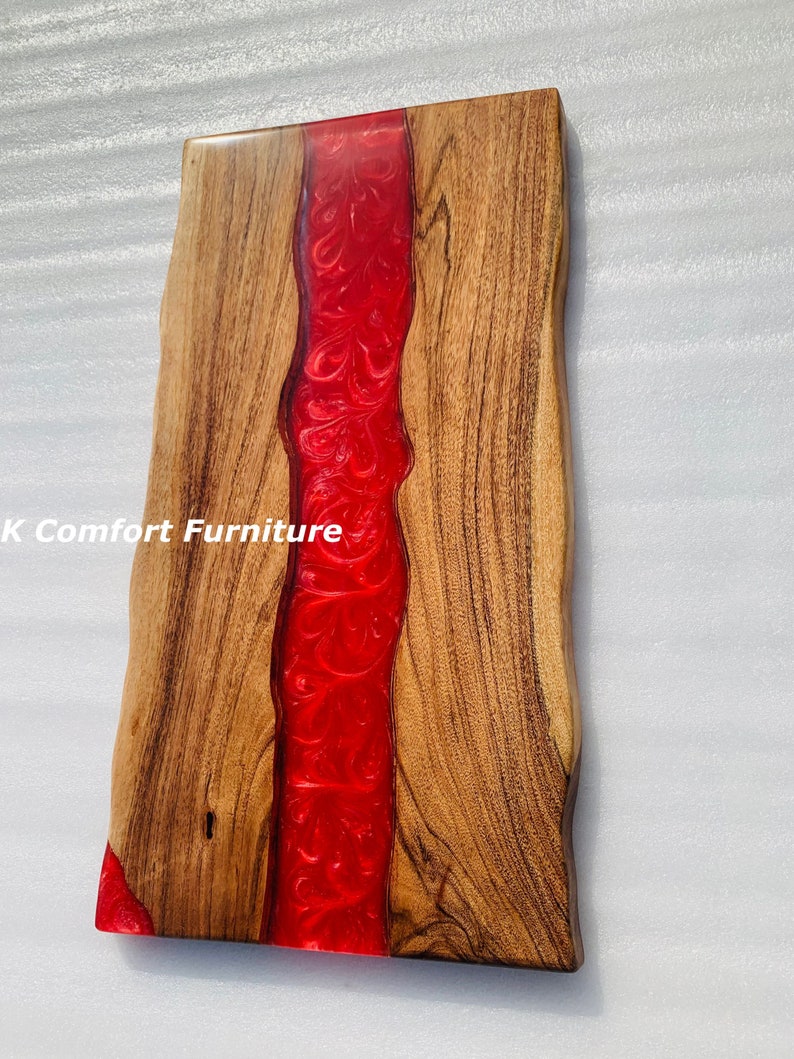 Red Luxury Epoxy Table, Live Edge Table , Epoxy River Table ,natural ...
