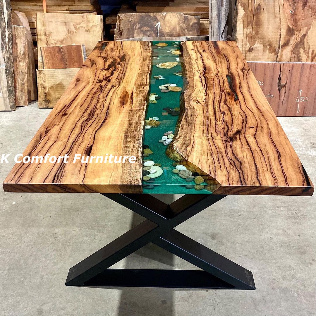 Beach Epoxy River Table, Live Edge Table, Ocean River Table, Natural ...