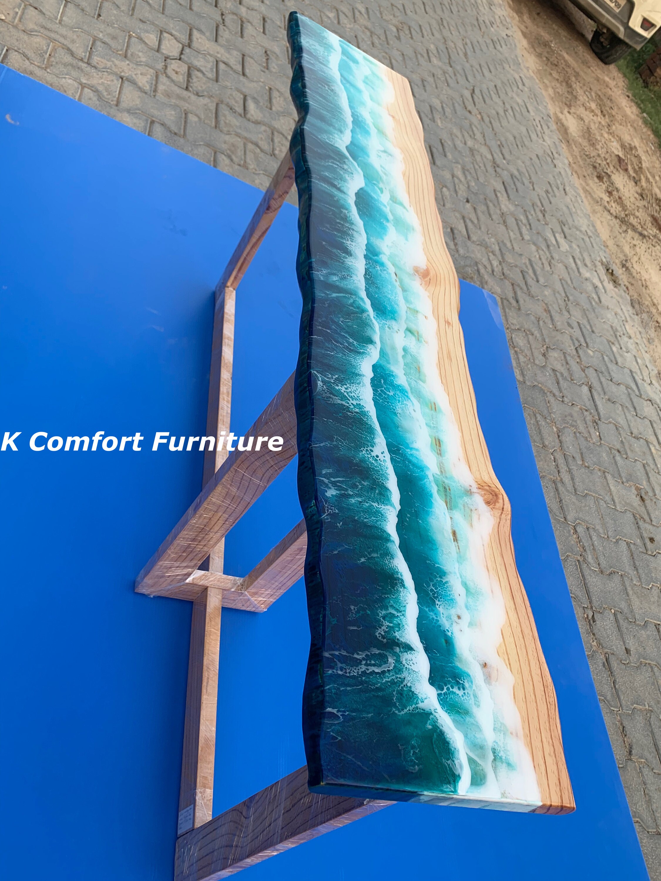 Beach Waves Epoxy Table Live Edge Table Sea Ocean Table - Etsy