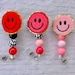 Retro Stoney Clover Inspired Beaded Smiley Face Badge Reels - Etsy