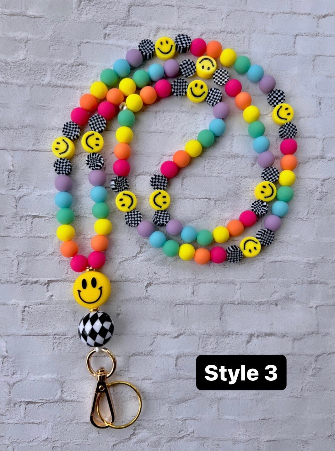 Custom Rainbow Smiley Teacher Lanyards - Etsy