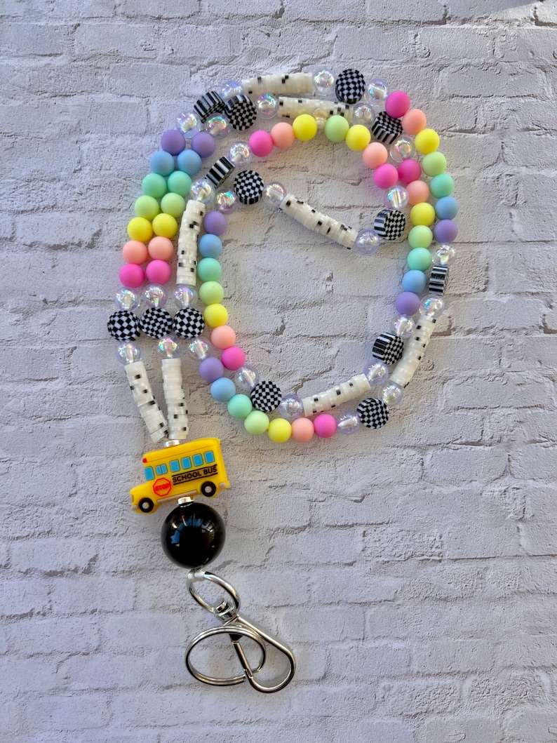 Retro School Bus Lanyard - Etsy