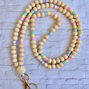 Pastel Wood Teacher Lanyard - Etsy