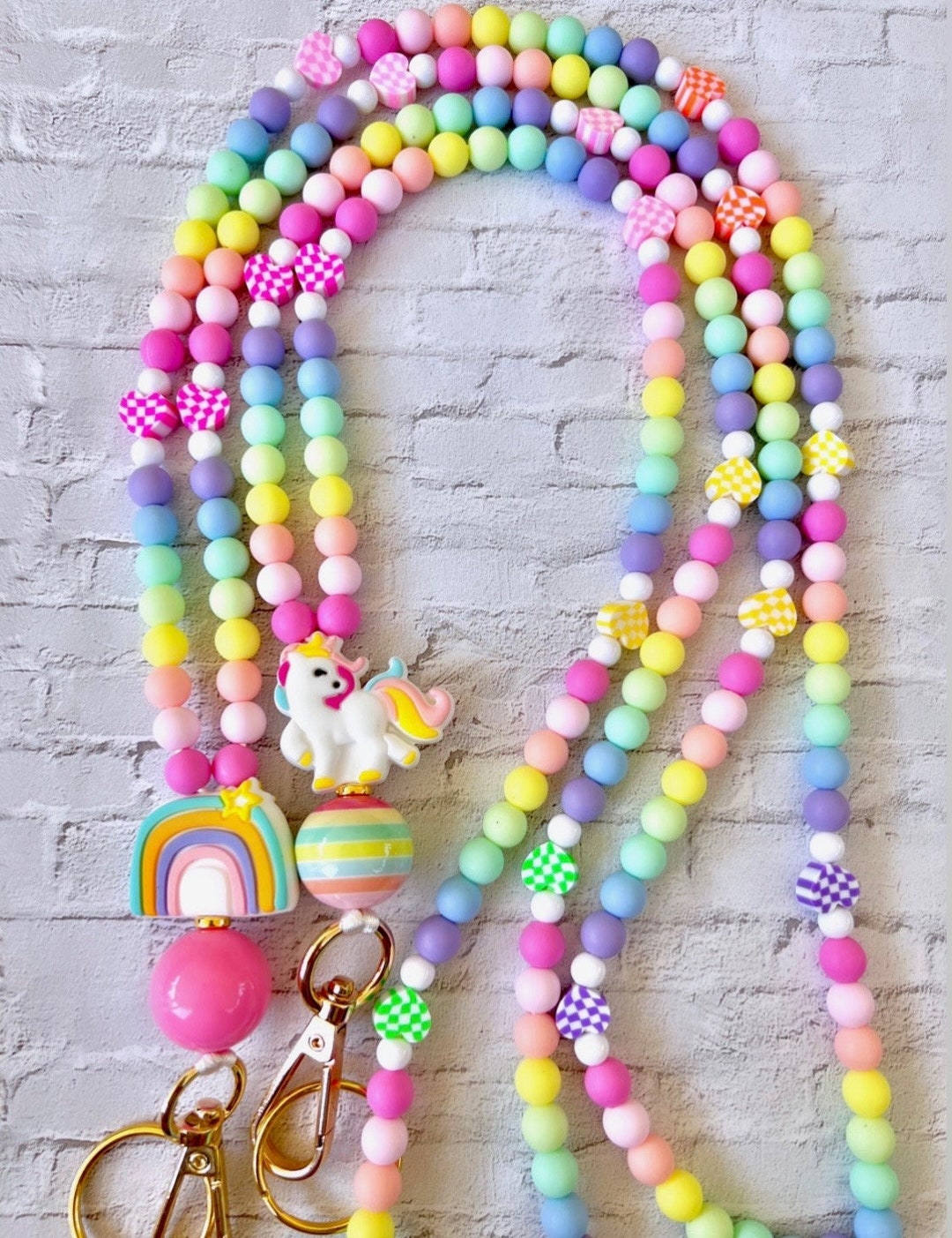 Unicorn/rainbow Teacher Lanyard - Etsy