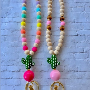 Retro & Boho Colorful Cactus Lanyards - Etsy
