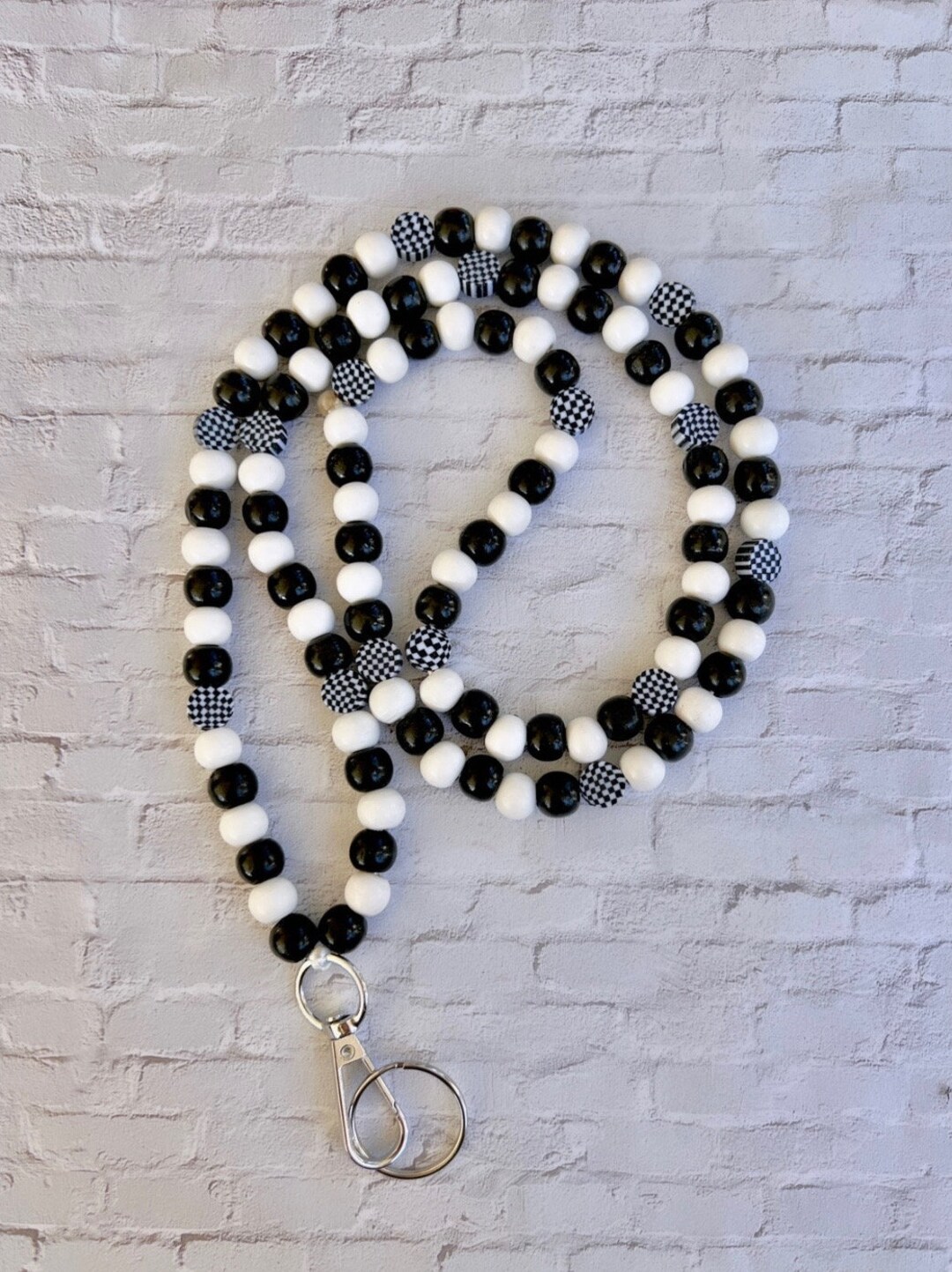Retro Black and White Lanyard - Etsy
