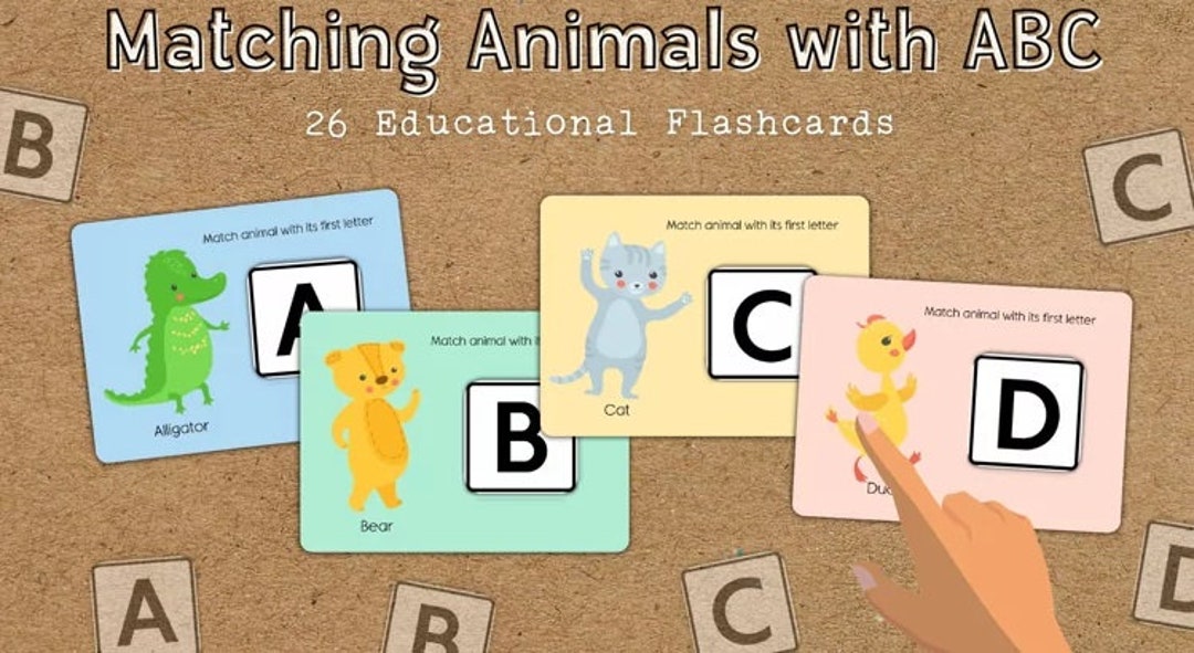 ABC Learning Resource - Match the Animals - Etsy