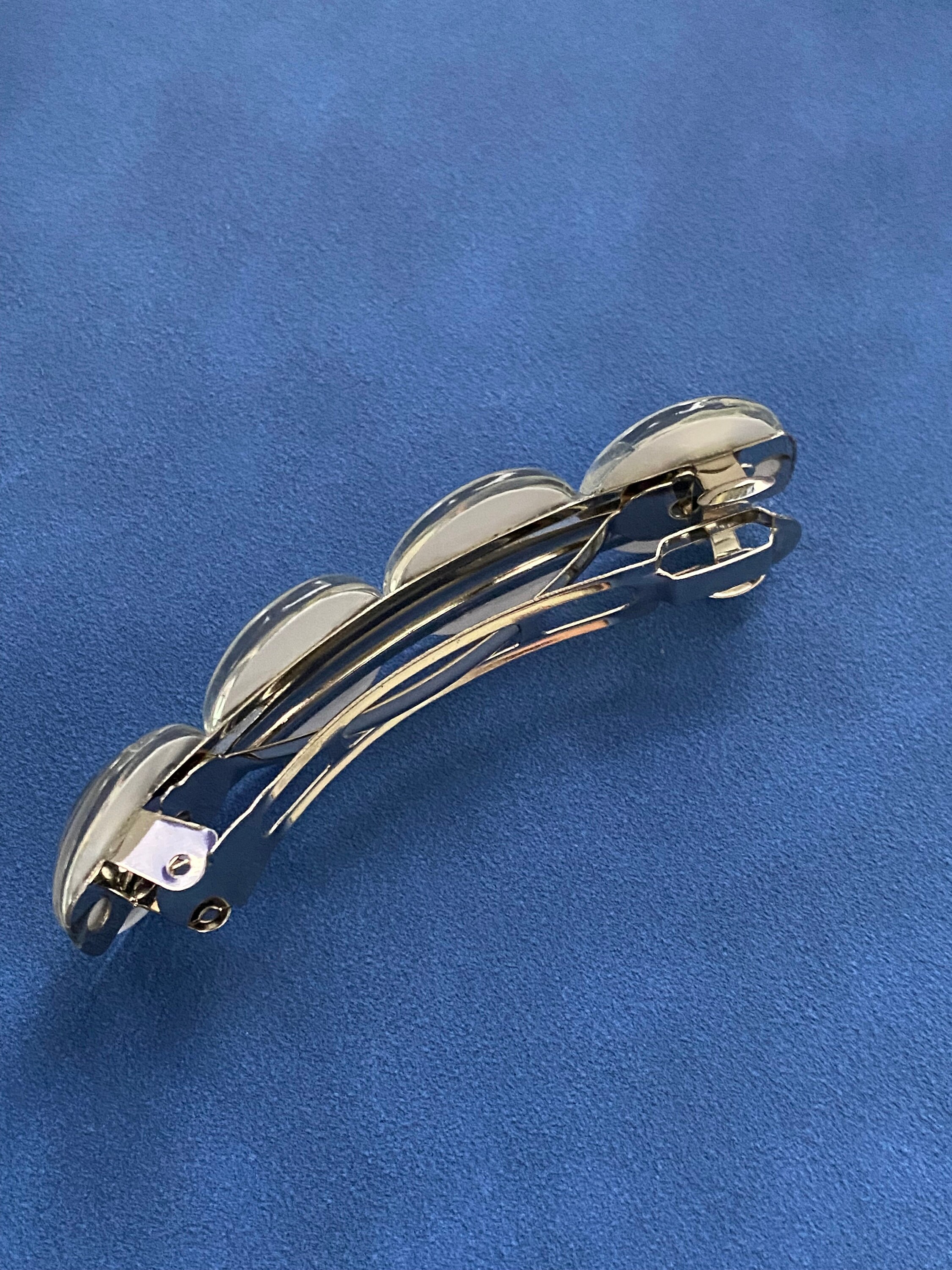 FRENCH BARRETTE With 20mm Glass Cabochons and a Silver Color - Etsy