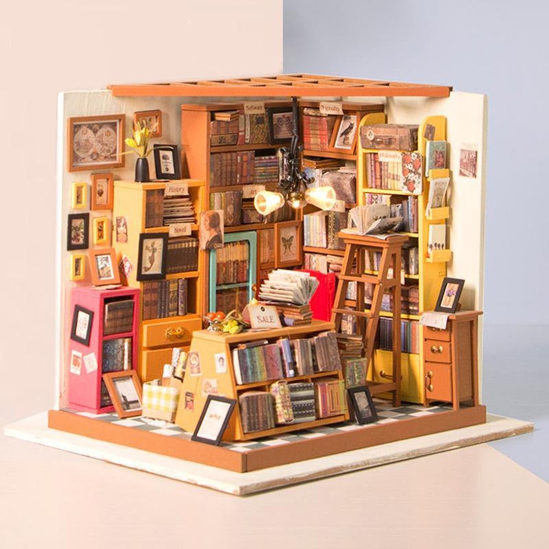 Diy Miniature House Kit Sams Study Room - Etsy
