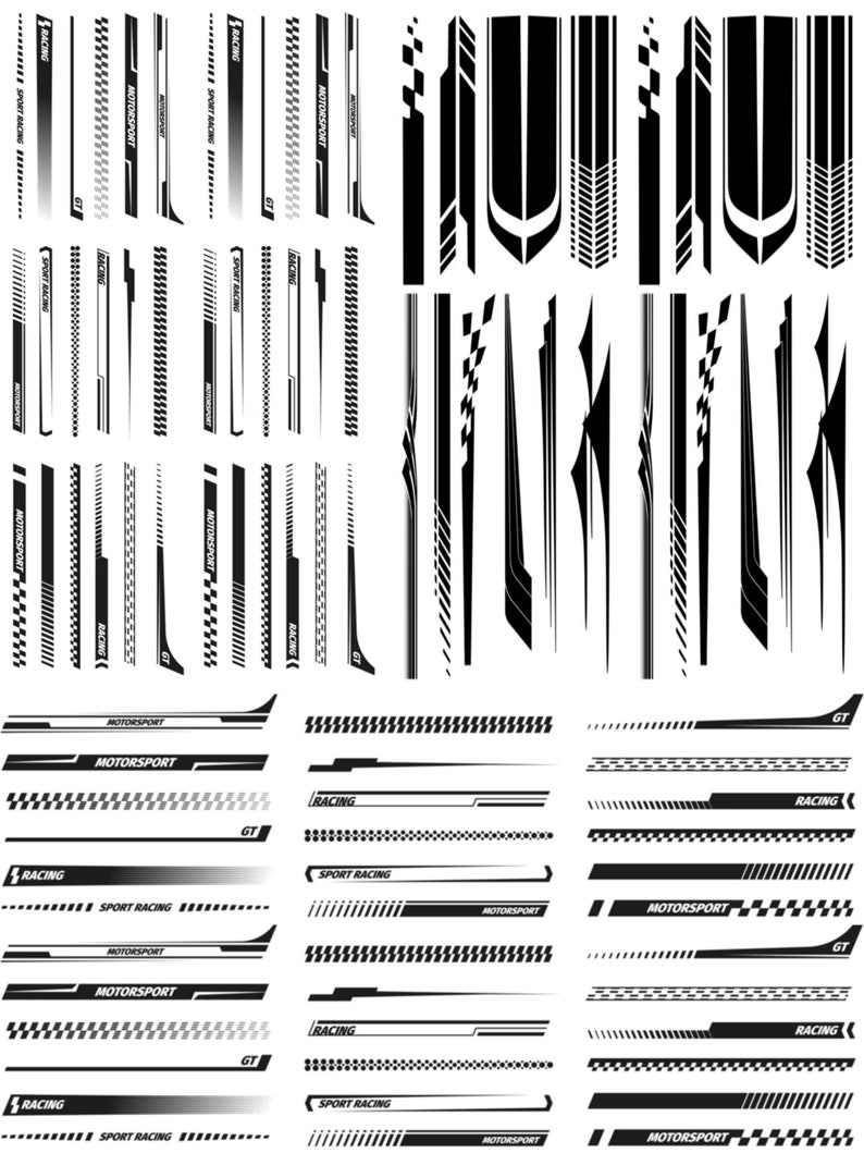 White Toner Racing Stripe Decals 1/64 - Etsy