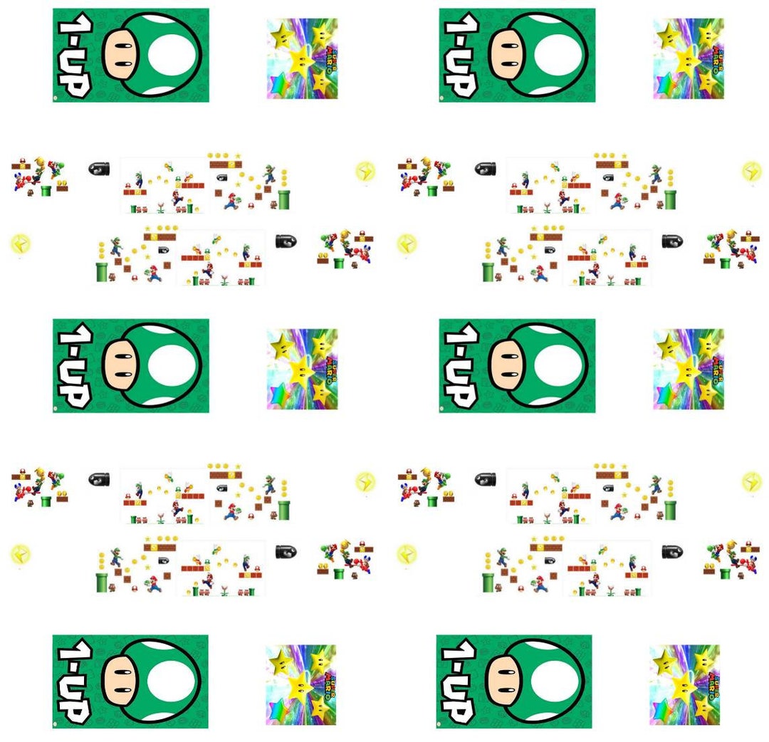 Mario 1UP 1:64 Scale Wateralide Decal - Etsy