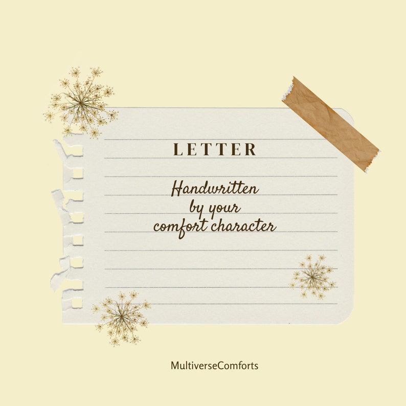 Handwritten Comfort Character Letter - Etsy
