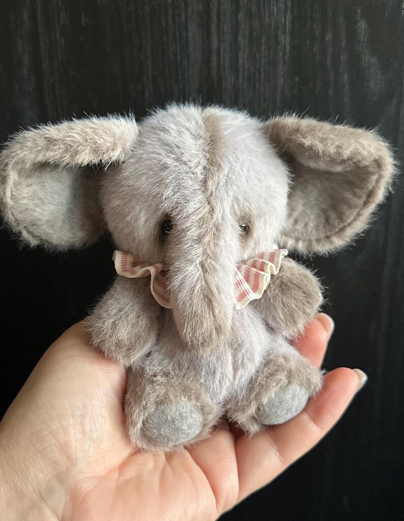 Teddy Elephant Grey 14 Cm Handmade - Etsy