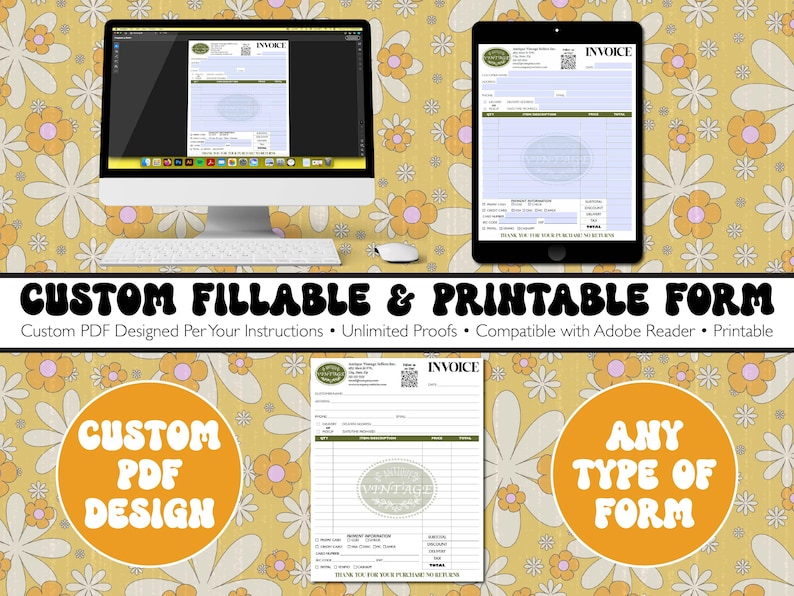 Custom Fillable PDF, Custom Fillable Form, Custom Printable Form ...