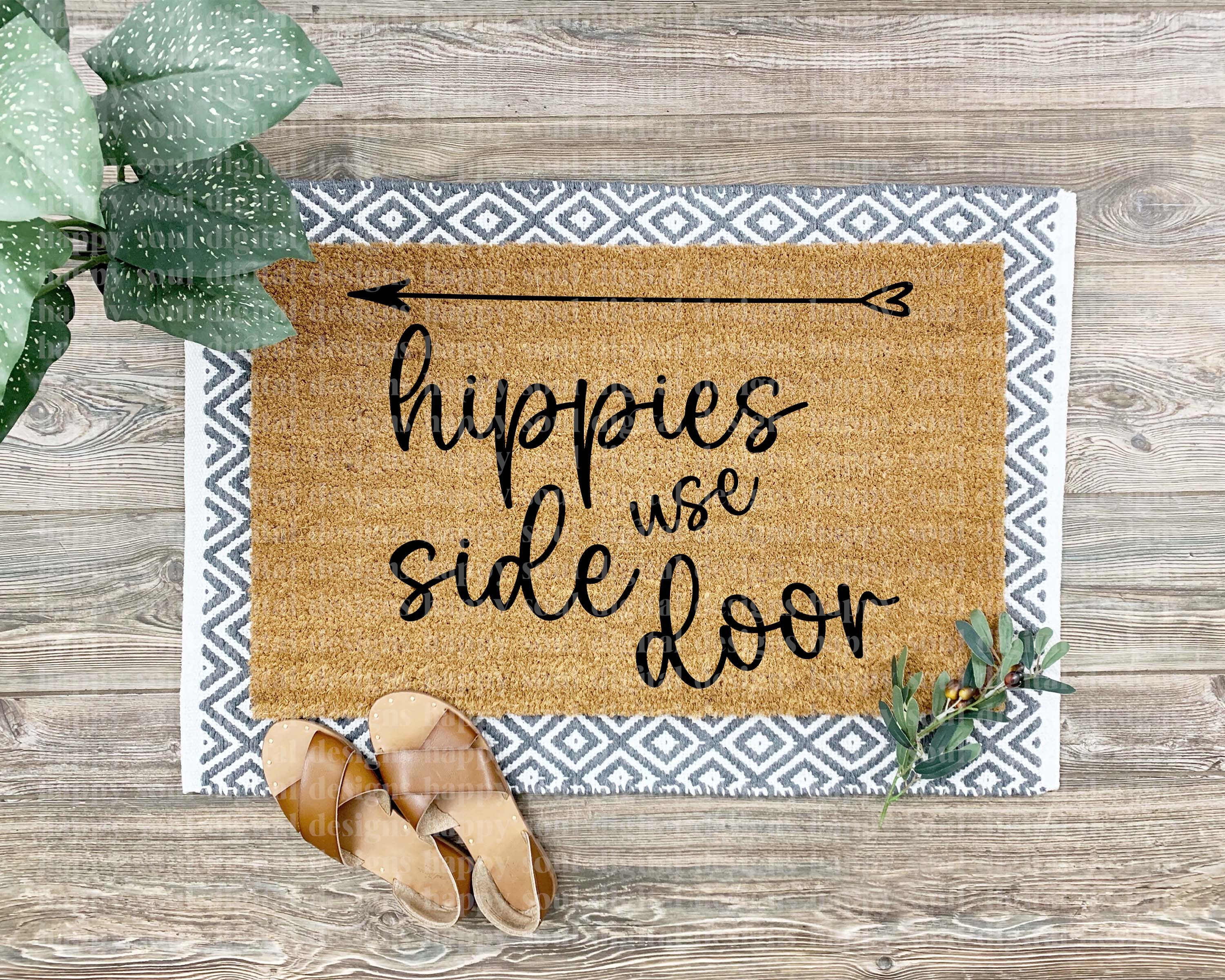 Doormat Svg, Door Mat Svg, Welcome Mat Svg, Doormat Stencil, Hippie ...