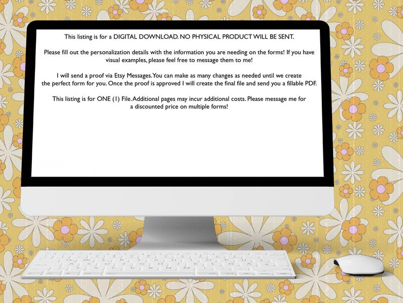 Custom Fillable PDF, Custom Fillable Form, Custom Printable Form ...