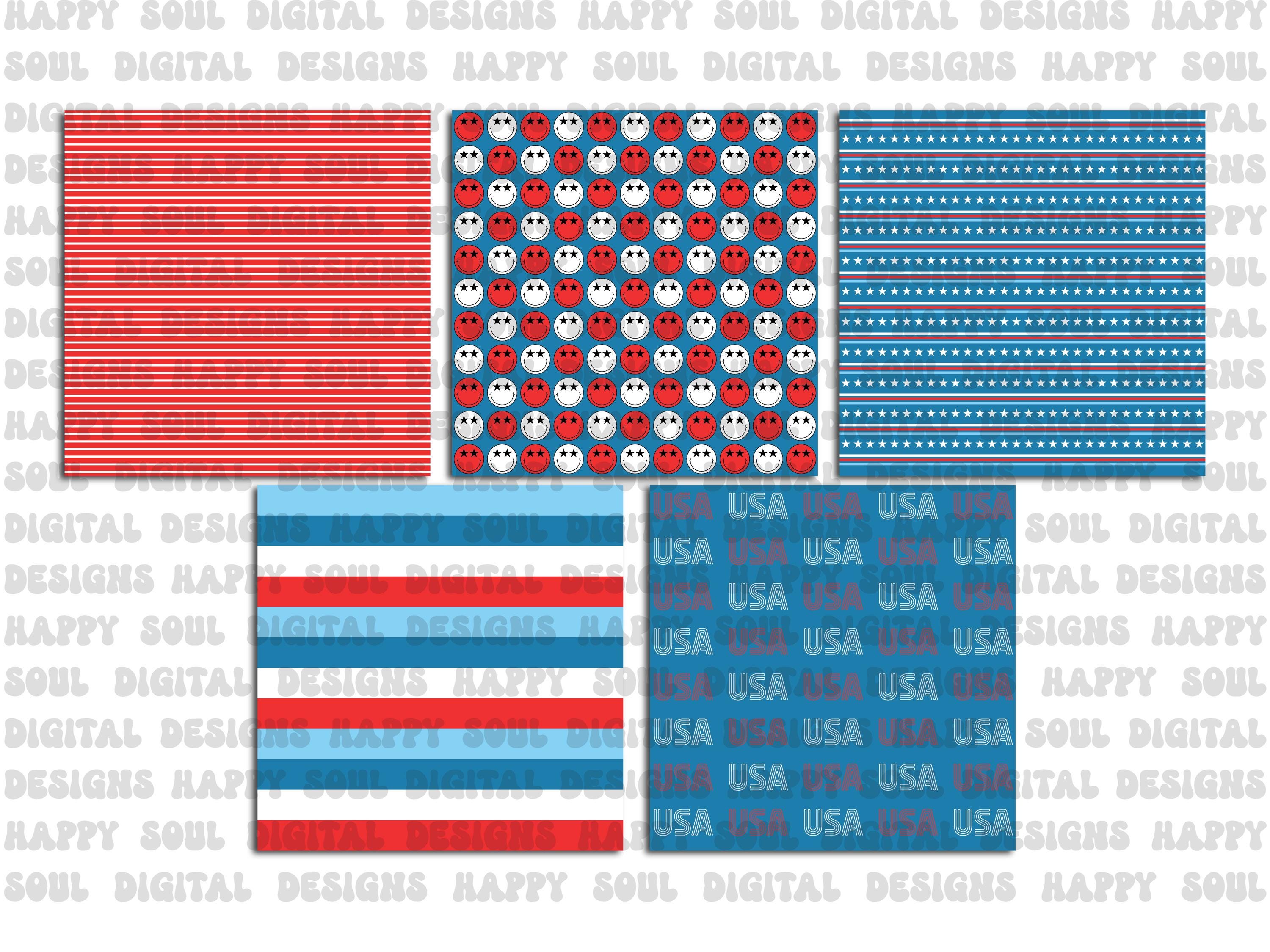 Patriotic Digital Paper, Digital Paper Bundle, 4th of July Background ...