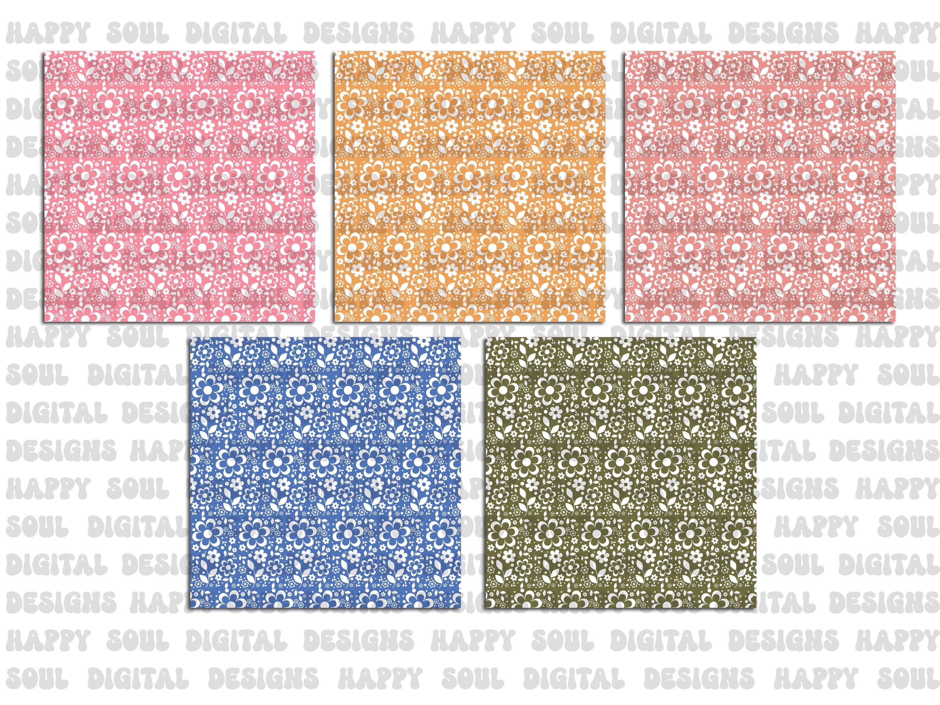 Vintage Pyrex Digital Paper, 70s Digital Paper, Floral Digital Paper ...