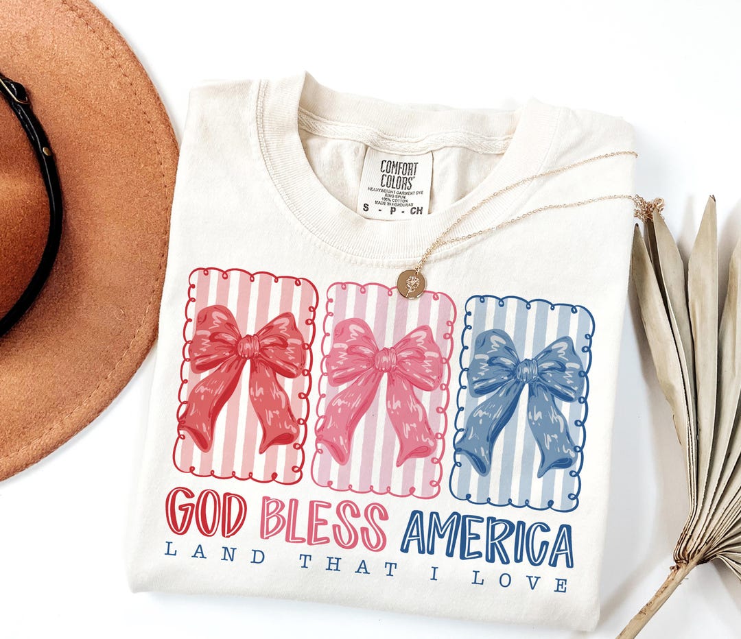 God Bless America Bow PNG, Coquette 4th of July Sublimation, Patriotic ...