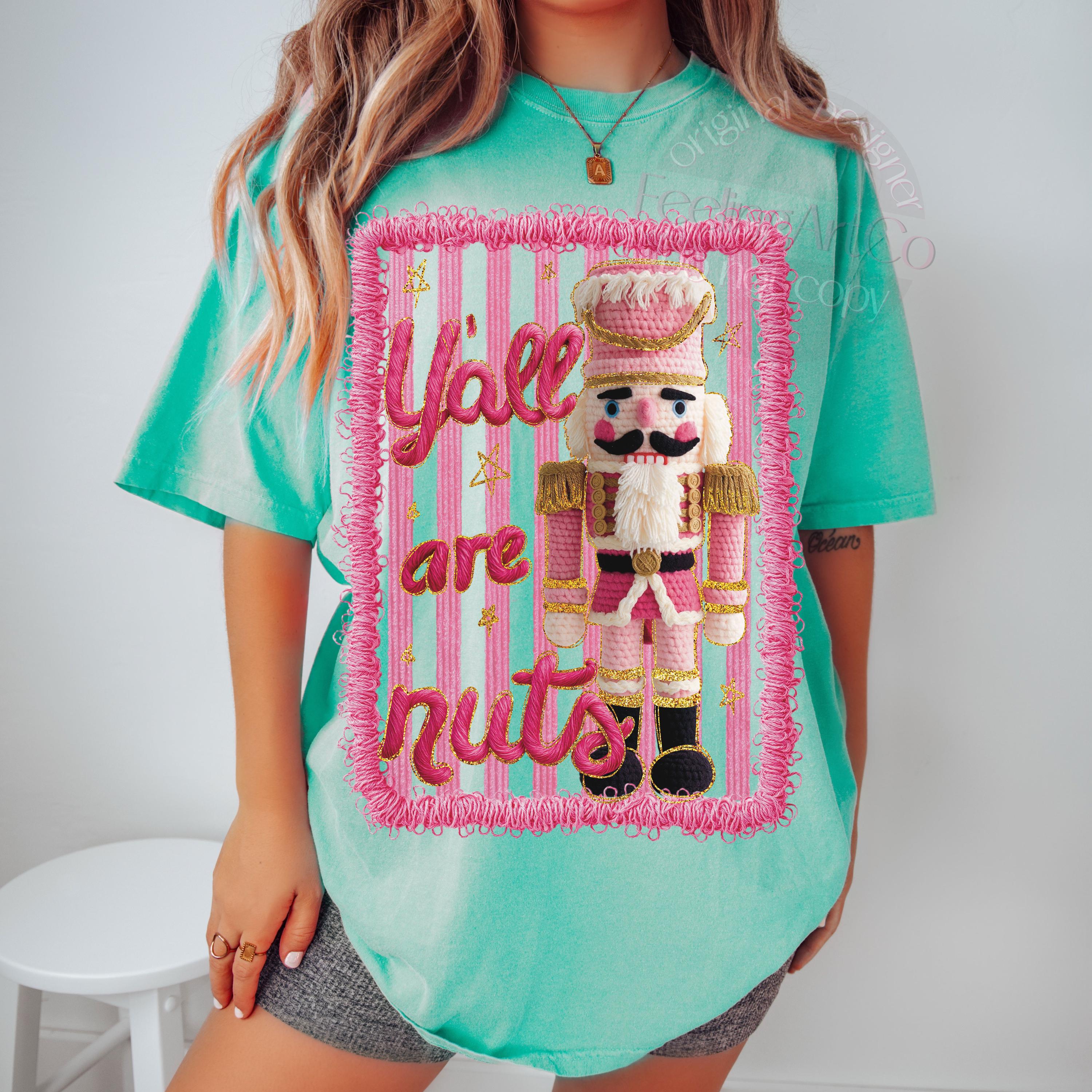 Pink Preppy Nutcracker Christmas PNG, Y’all Are Nuts Coquette Christmas ...