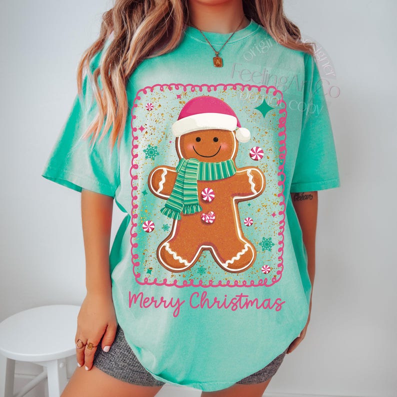 Preppy Gingerbread Merry Christmas PNG, Cute Holiday Cookie Png, Santa ...