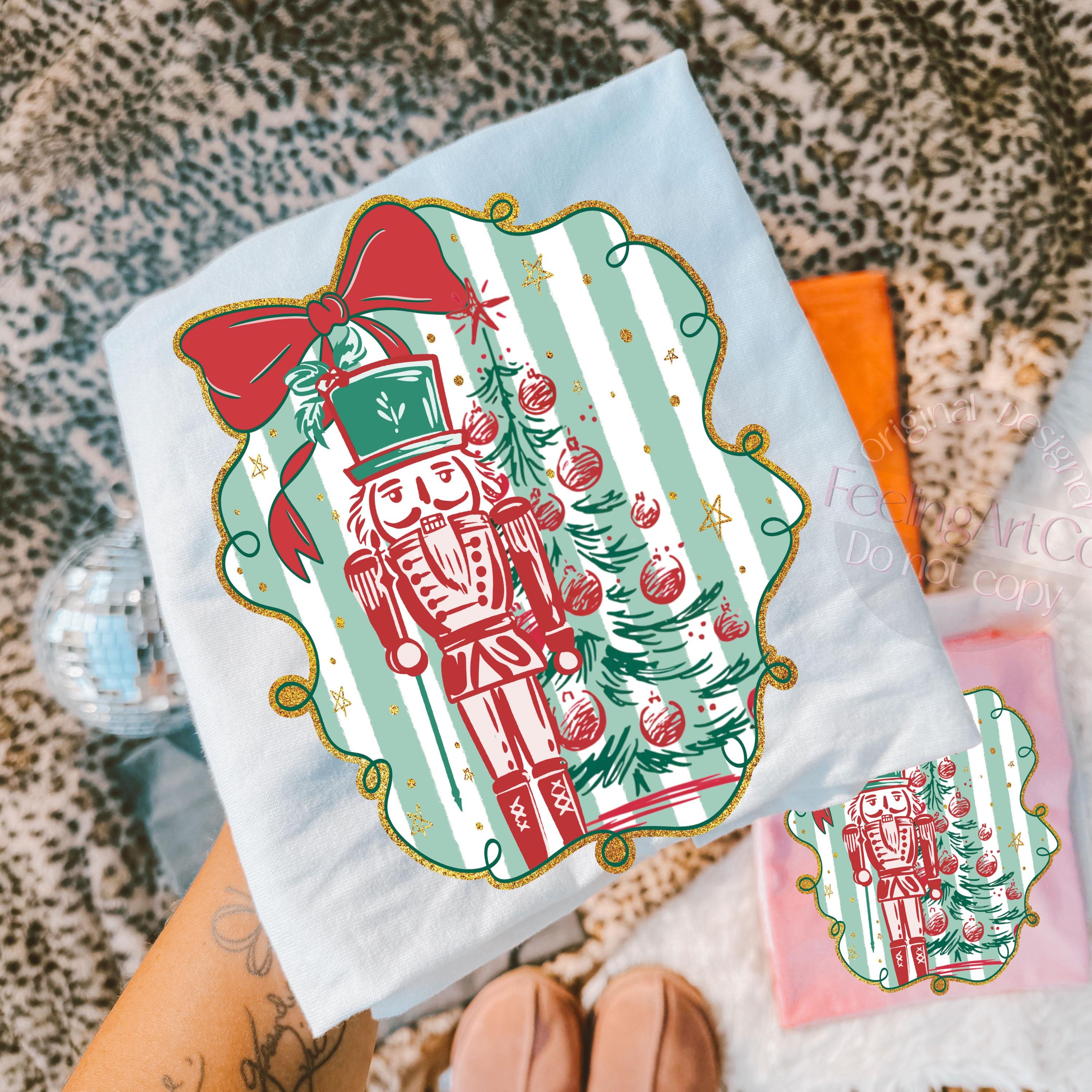 Preppy Nutcracker Christmas PNG, Vintage Christmas Tree PNG, Retro ...