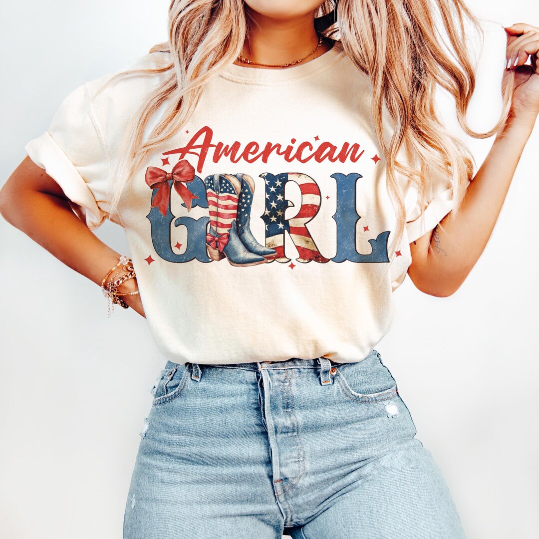 American Girl Png, Western 4th of July Png, Girly Png, American Cowgirl ...