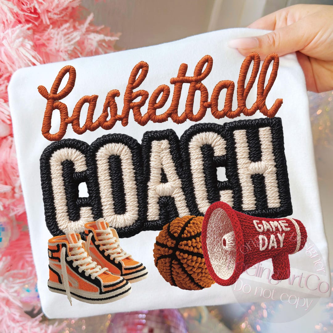 Basketball Coach PNG, Game Day Yarn Style Design, Orange Black Retro ...