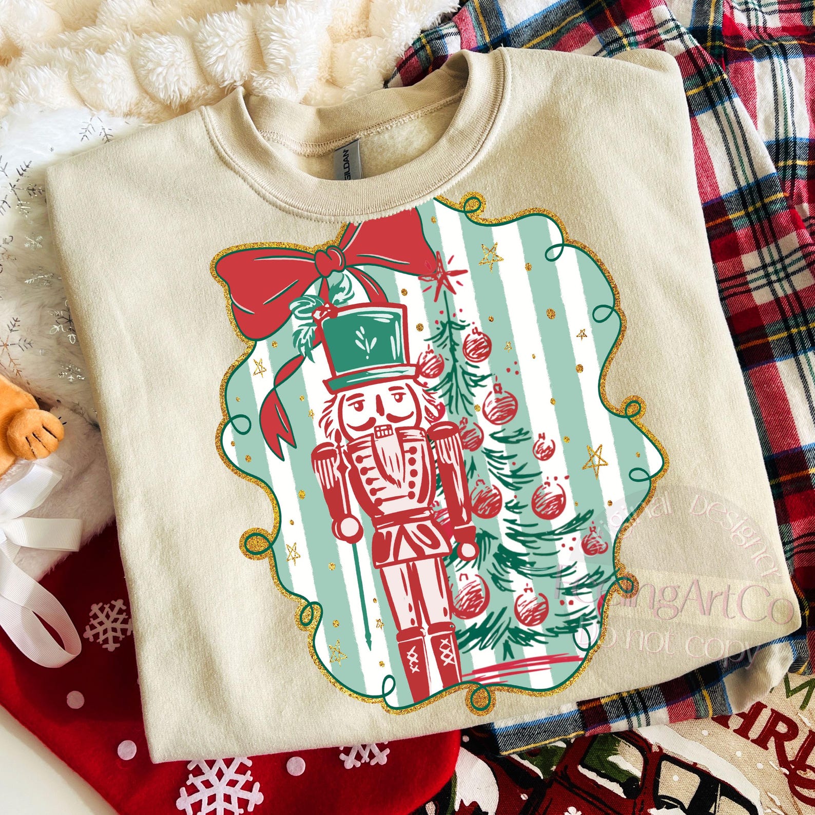 Preppy Nutcracker Christmas PNG, Vintage Christmas Tree PNG, Retro ...