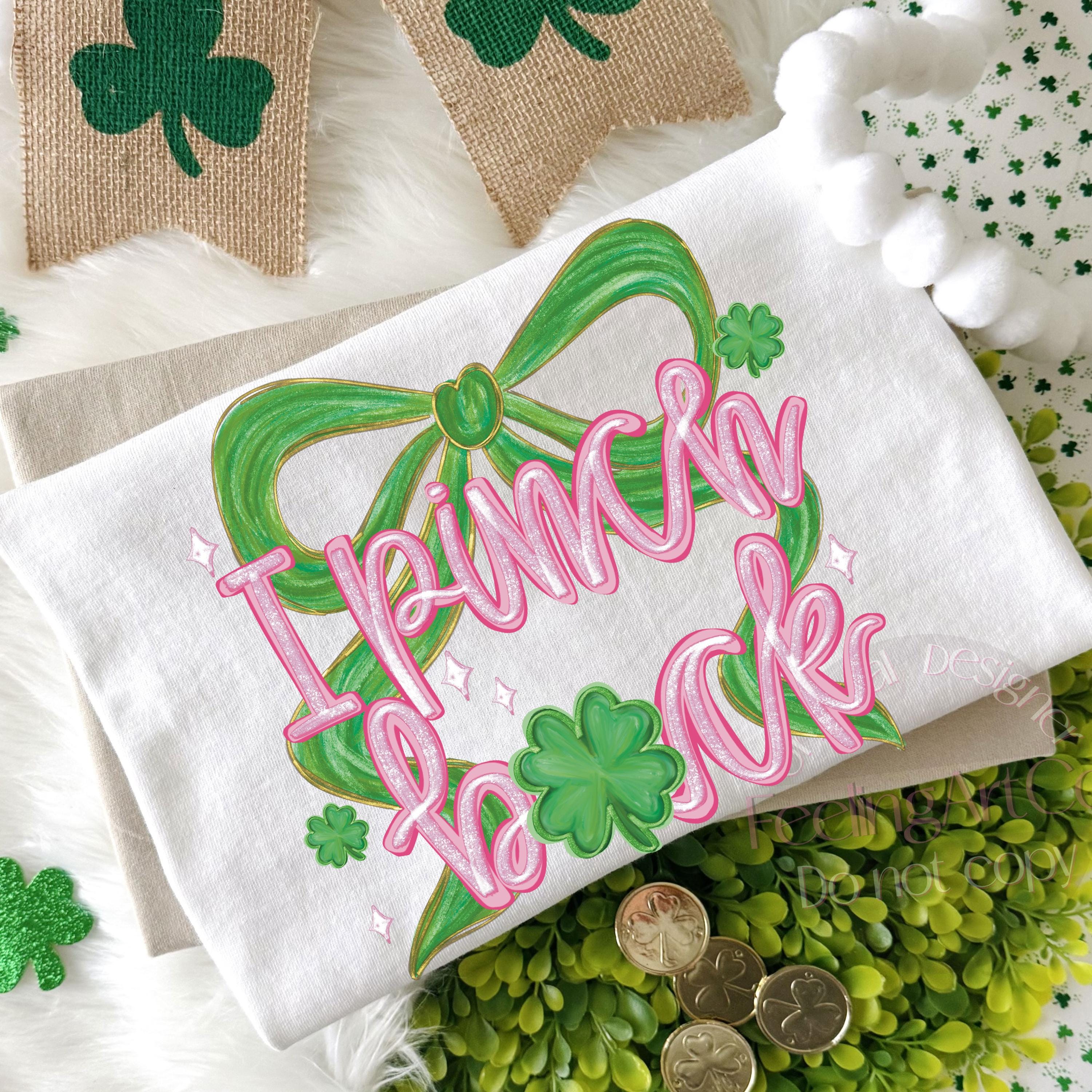 I Pinch Back PNG St Patrick’s Day Pink Bow Shamrock Cute Girly Design ...