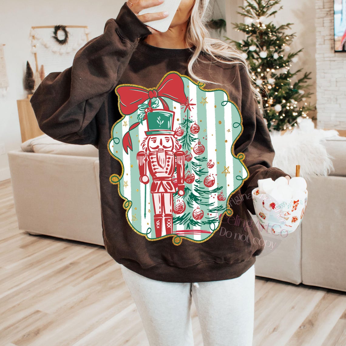 Preppy Nutcracker Christmas PNG, Vintage Christmas Tree PNG, Retro ...
