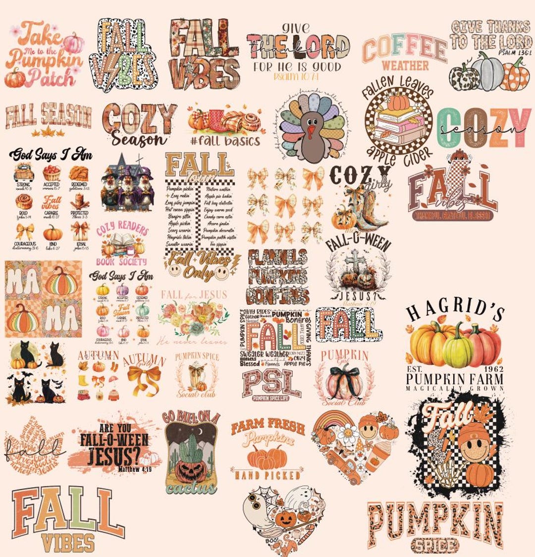 Mega Fall Bundle Png, Retro Fall Bundle Png, Thanksgiving Png, Pumpkin ...