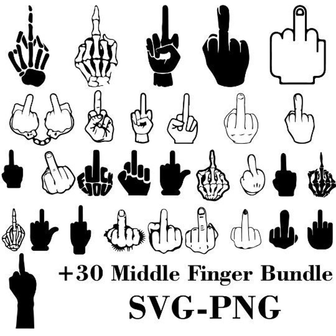 Middle Finger Svg Bundle Middle Finger Svg Fuck You Svg Svg Etsy Uk