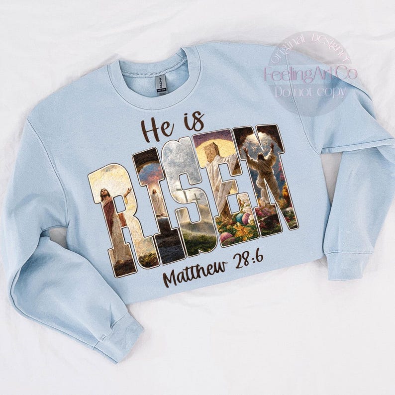 He is Risen Matthew 28:6 Easter PNG, Christian Resurrection Scripture ...