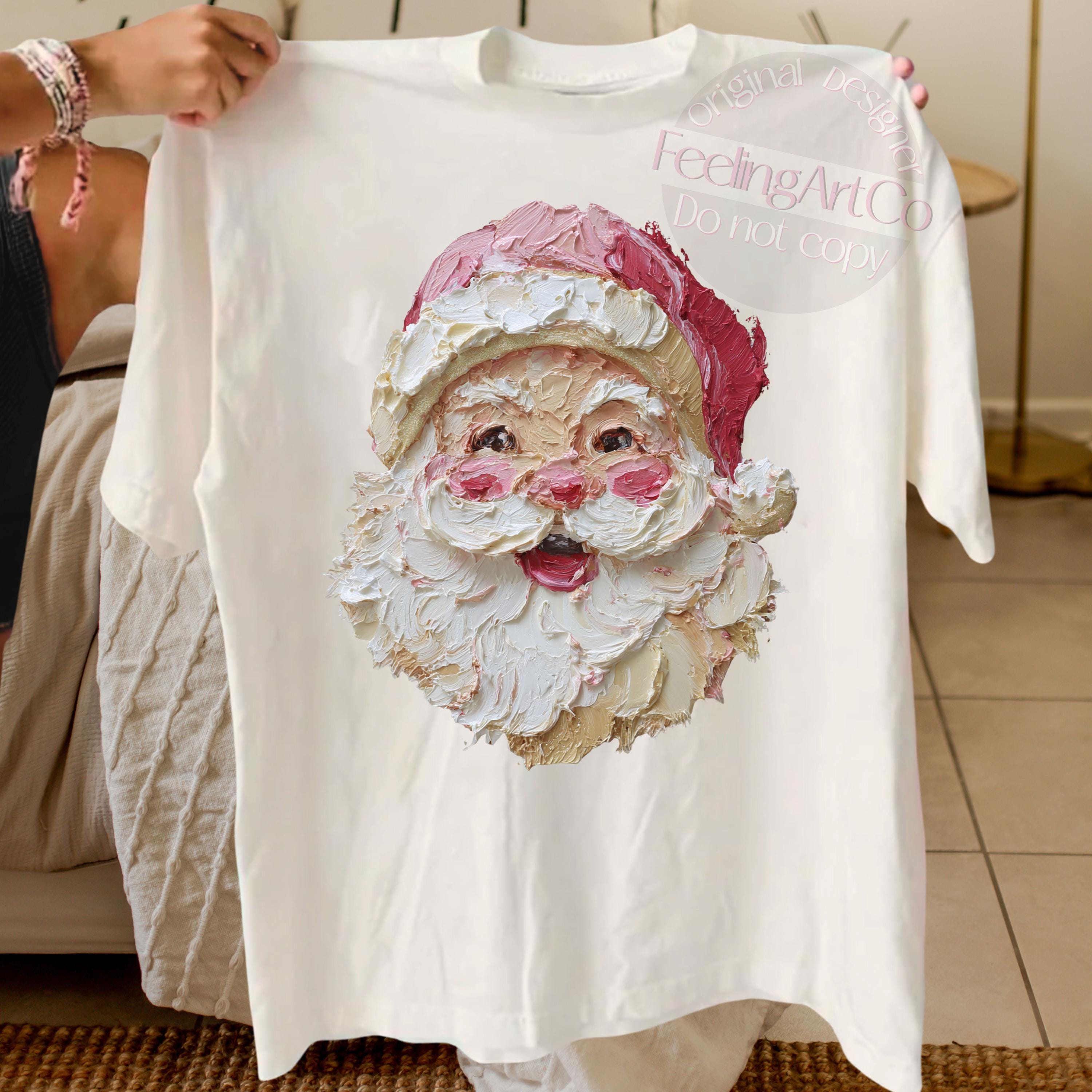 Hand Painted Santa Face PNG, Vintage Christmas Painting Design, Retro ...
