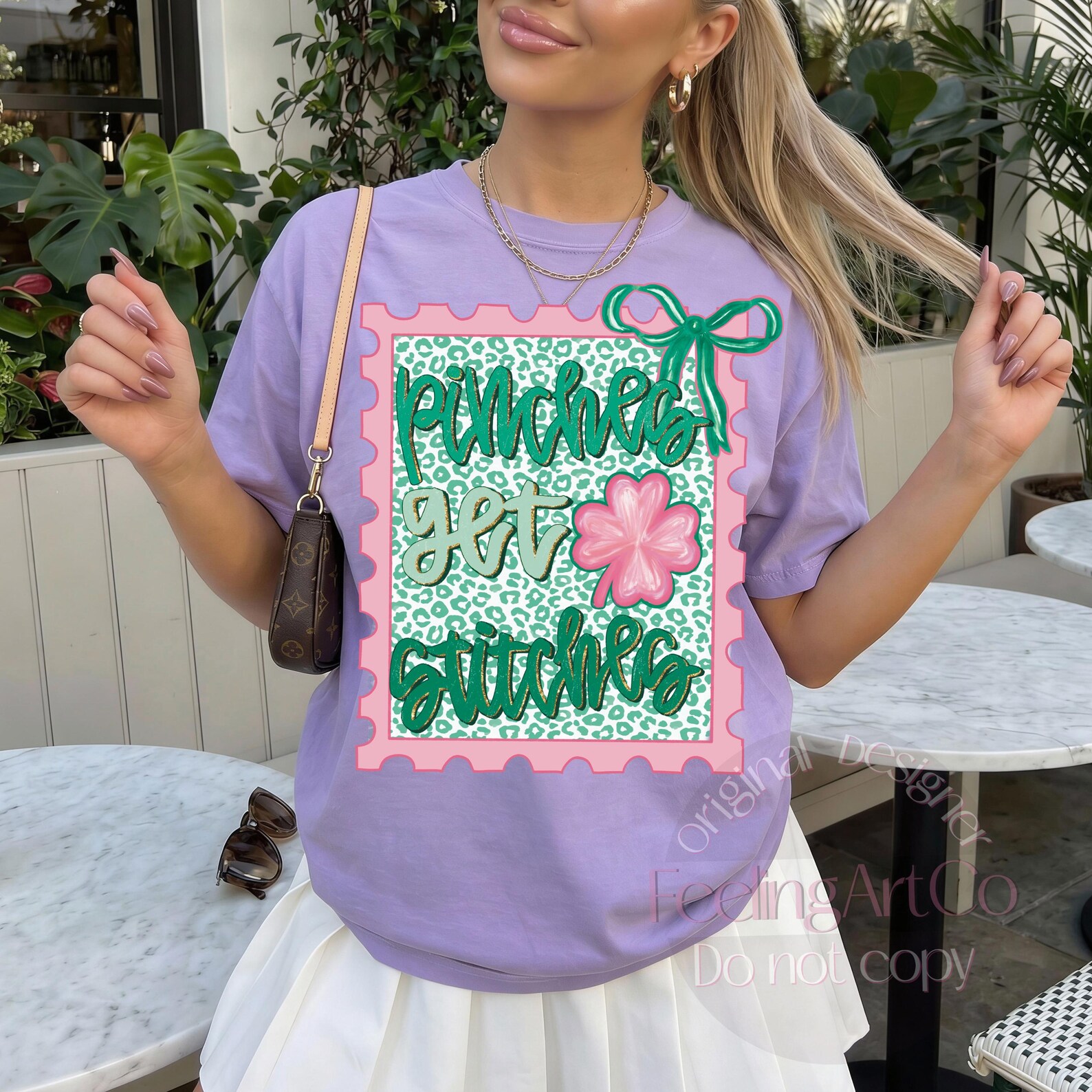 Pink Get Stitches PNG, St Patrick’s Day Coquette Design, Shamrock Bow ...
