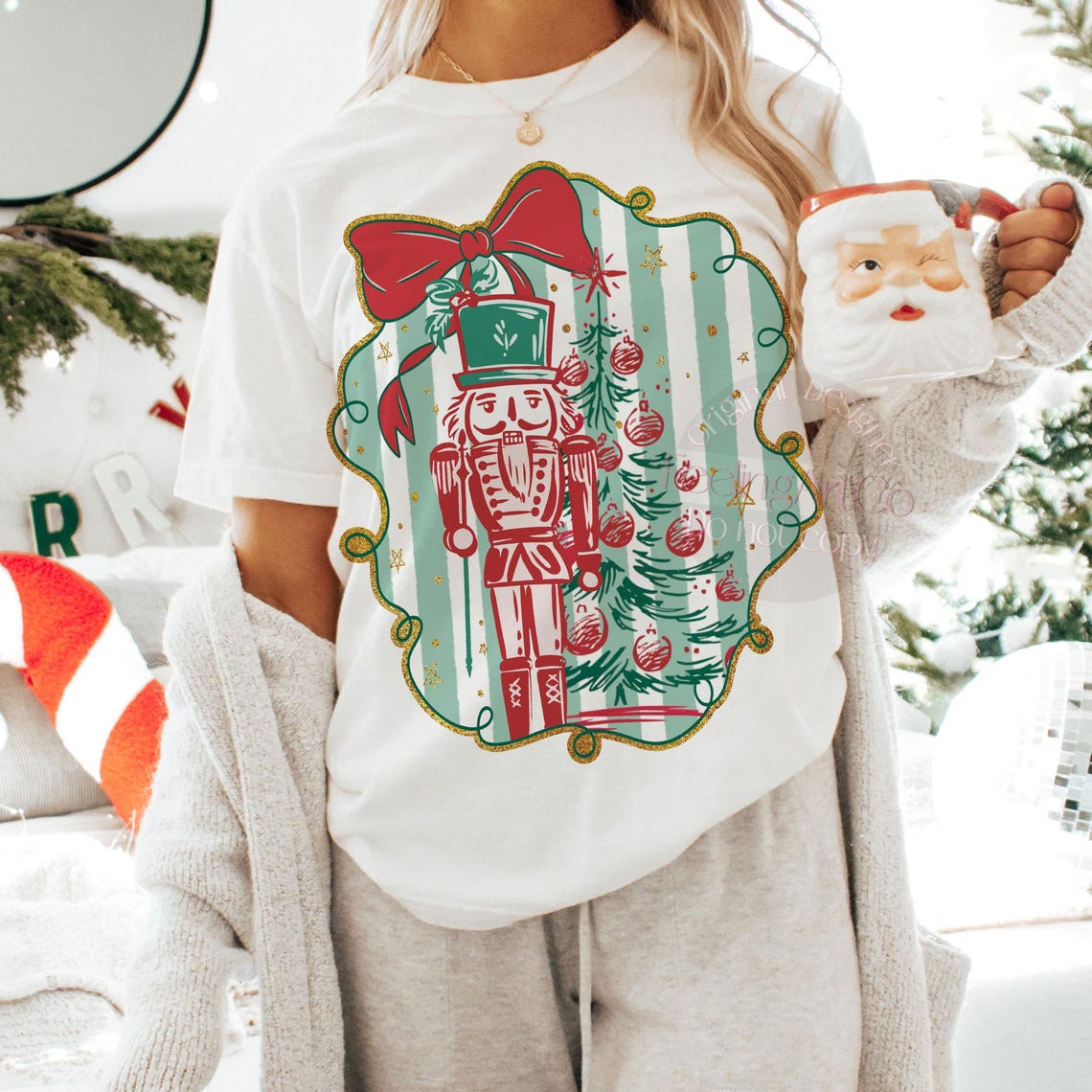Preppy Nutcracker Christmas PNG, Vintage Christmas Tree PNG, Retro ...