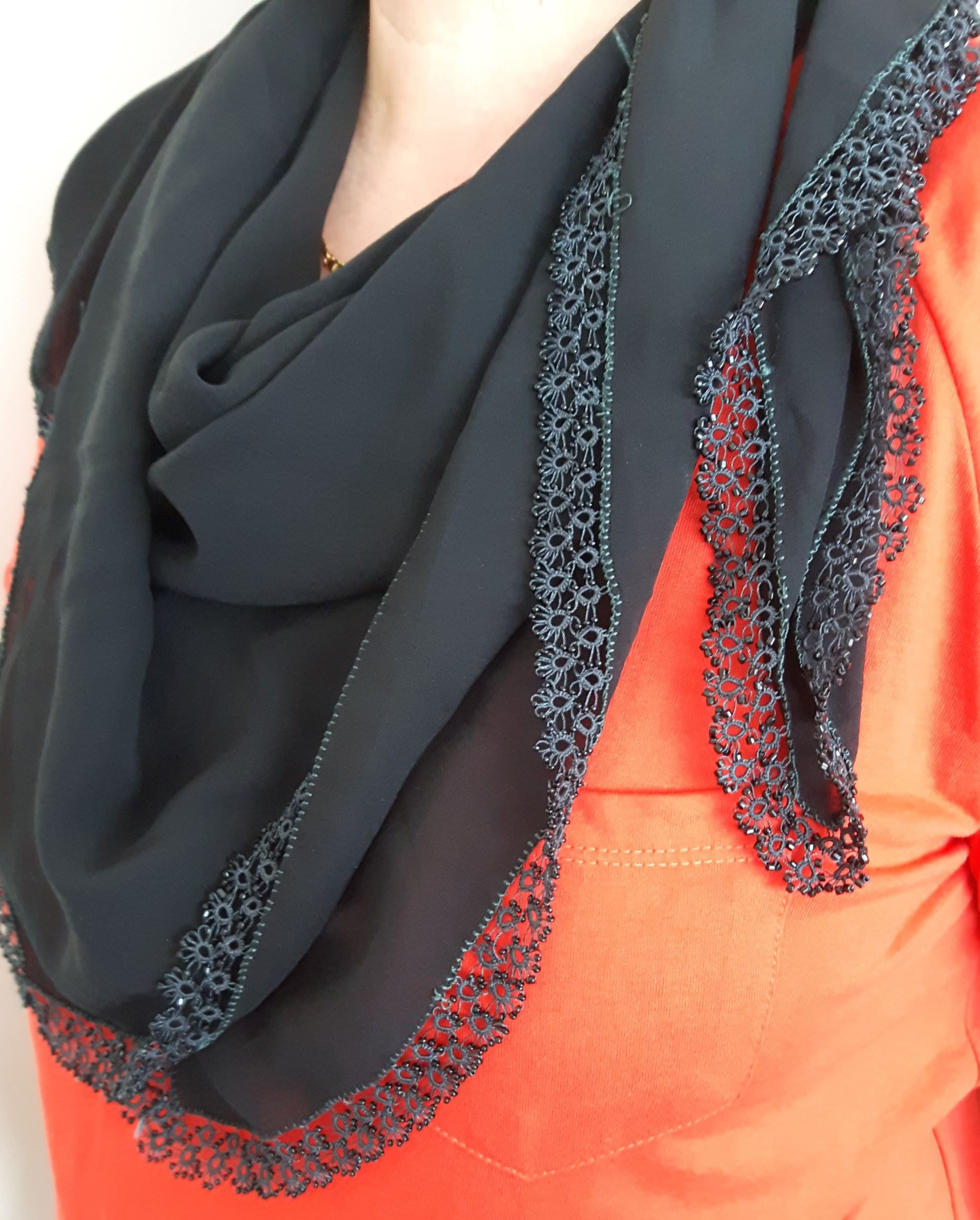 Scarves,scarf With Shuttle Tatting, Turkish Oya Scarf,handmade ...