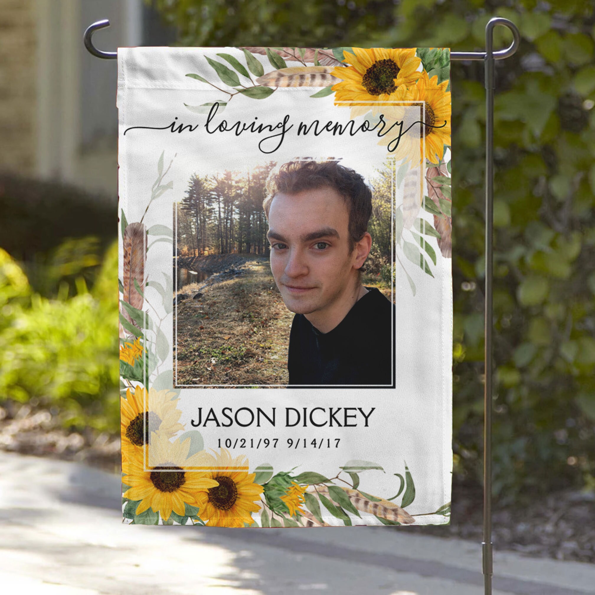 Sunflowers in Loving Memory Custom Flag Personalized Memory - Etsy